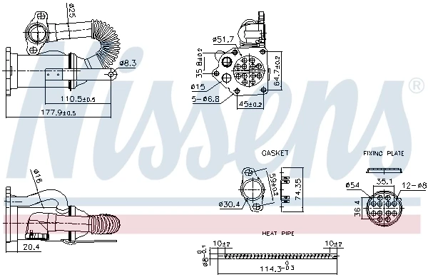 8200577965 Nissan/Infiniti Радиатор системы EGR рециркуляции выхлопных ...
