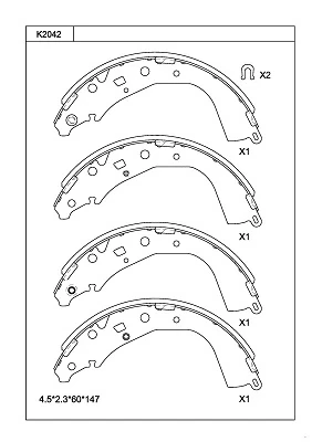 0449560080 Toyota Колодки тормозные задние барабанные