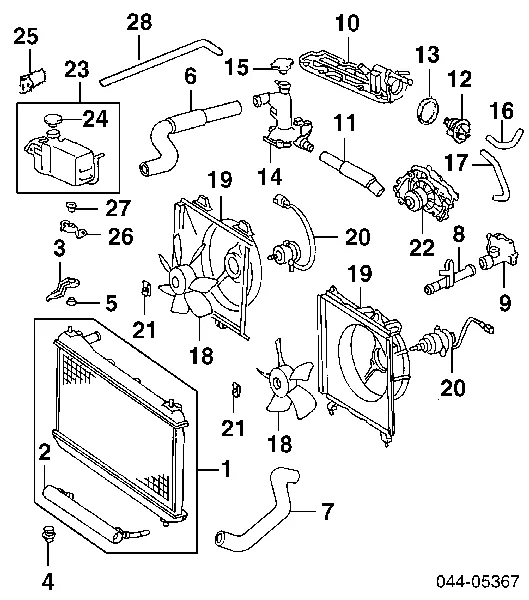 16535-20010 Toyota Кронштейн (подушка крепления) радиатора нижний