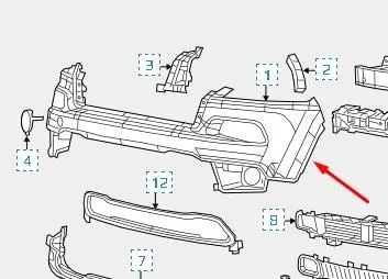 5NJ52TZZAB Chrysler Бампер передний, верхняя часть
