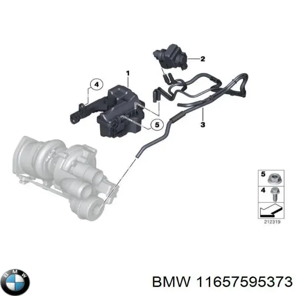 11657595373 BMW Клапан преобразователь давления наддува (соленоид)