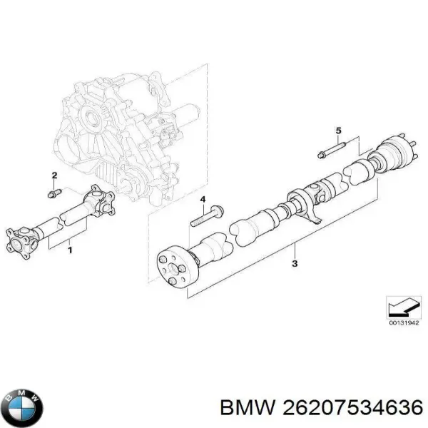 26207534636 BMW Вал карданный к переднему мосту