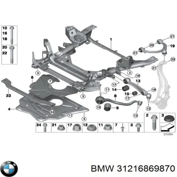 31216869870 BMW Цапфа (поворотный кулак) передний правый