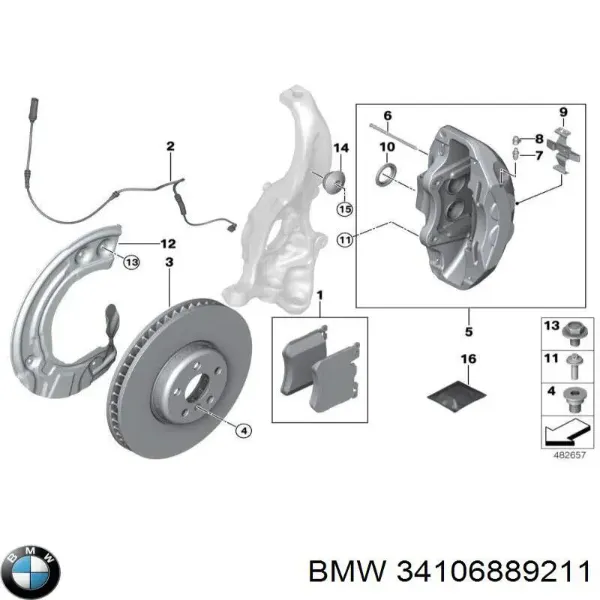 34106889211 BMW Диск тормозной передний
