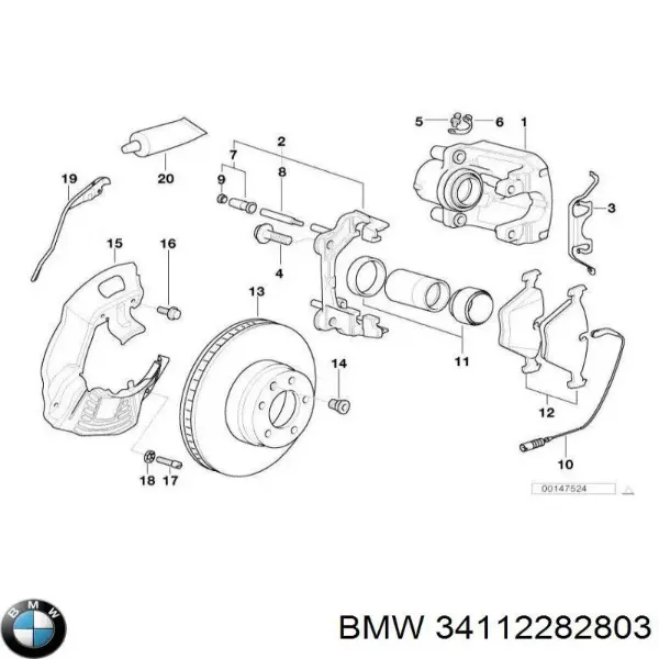 34112282803 BMW Диск тормозной передний