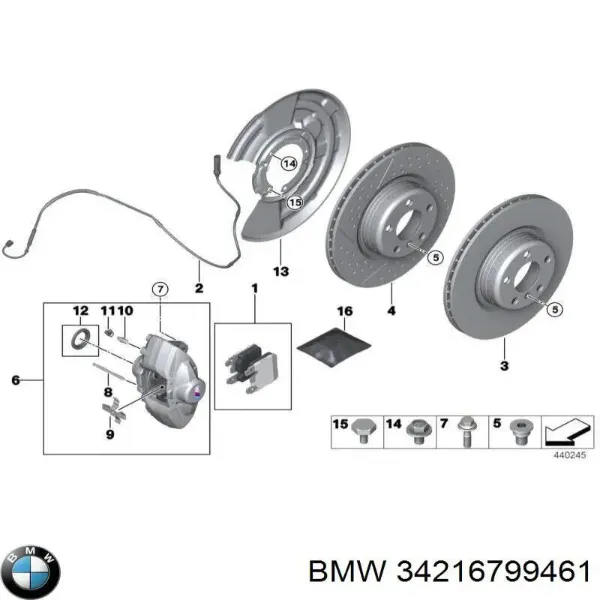 34216799461 BMW Суппорт тормозной задний левый