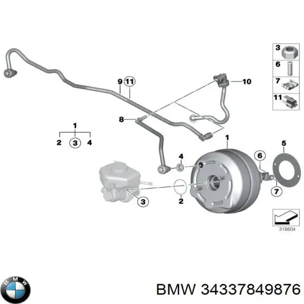34337849876 BMW Усилитель тормозов (вакуумный)