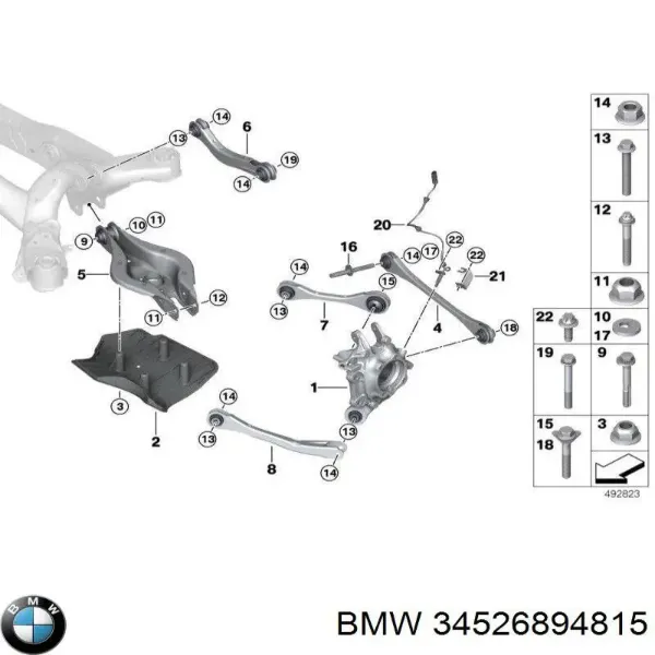 34526894815 BMW Датчик АБС (ABS) задний