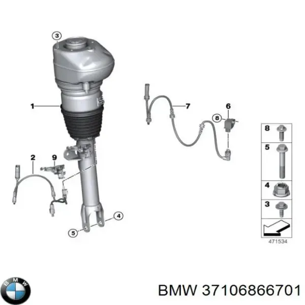 37106866701 BMW Амортизатор передний левый