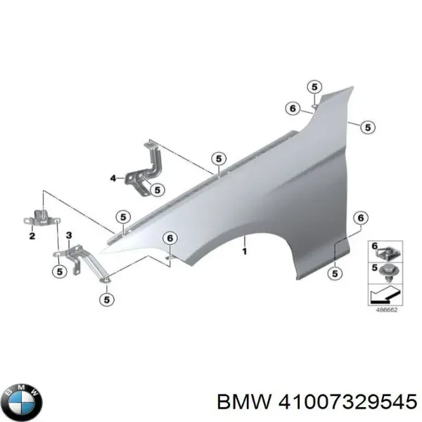 41007329545 BMW Крыло переднее левое