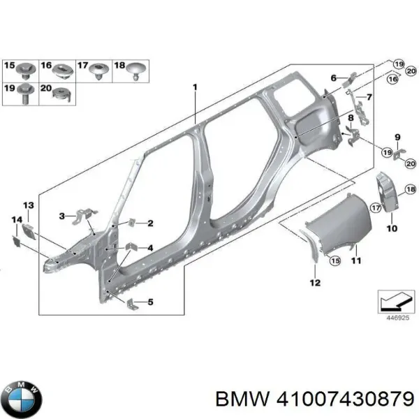 41007430879 BMW Крыло заднее левое
