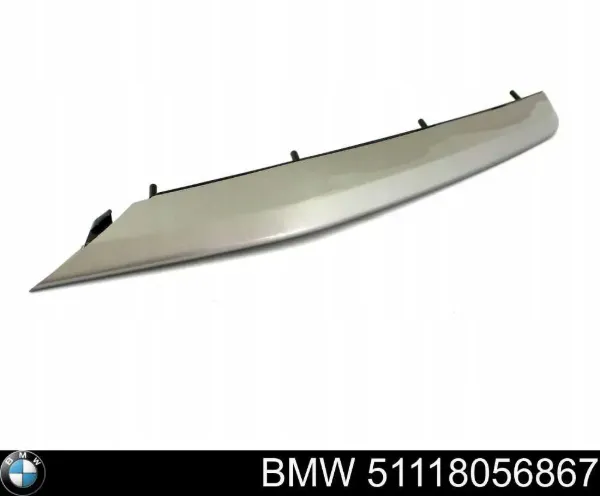 51118056867 BMW Молдинг решетки бампера переднего левый