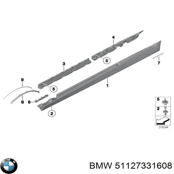 51127331608 BMW Кронштейн бампера заднего правый
