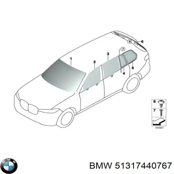 51317440767 BMW Стекло лобовое