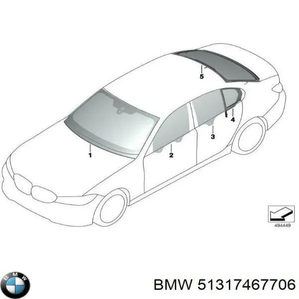 51317467706 BMW Стекло лобовое