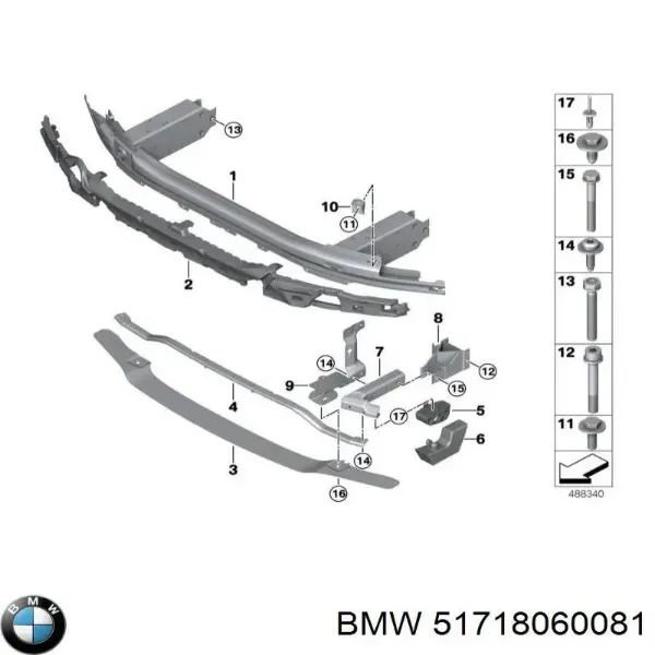 51718060081 BMW Подкрылок крыла переднего левый задний