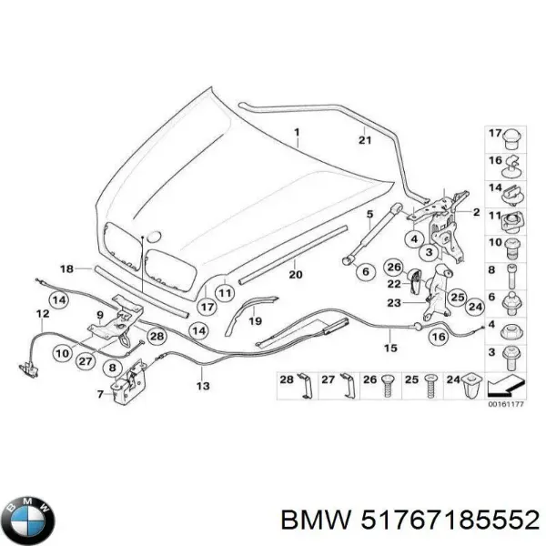 51767185552 BMW Уплотнитель крыла