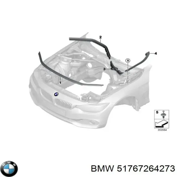 51767264273 BMW Уплотнитель крыла