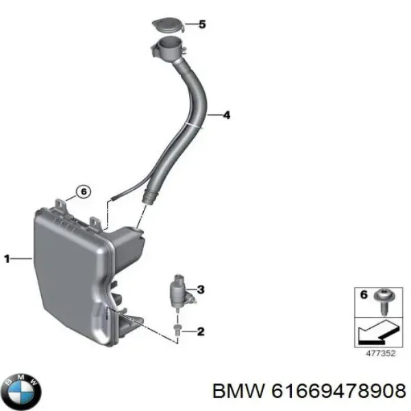 61669478908 BMW Бачок омывателя стекла