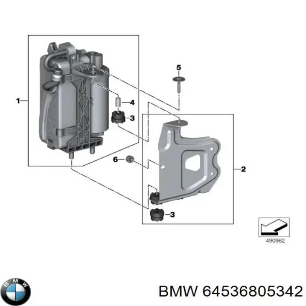 64536805342 BMW Радиатор кондиционера