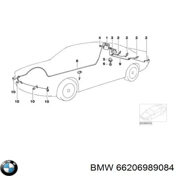 66206989084 BMW Датчик сигнализации парковки (парктроник) передний ...