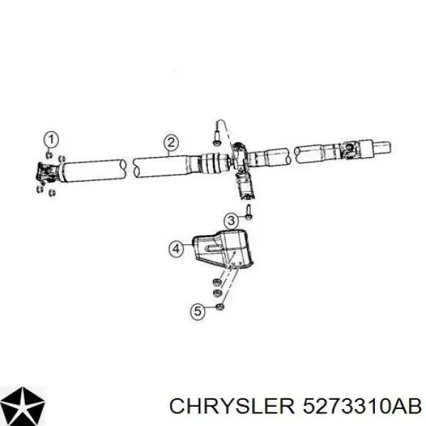 5273310AB Chrysler Вал карданный задний, в сборе