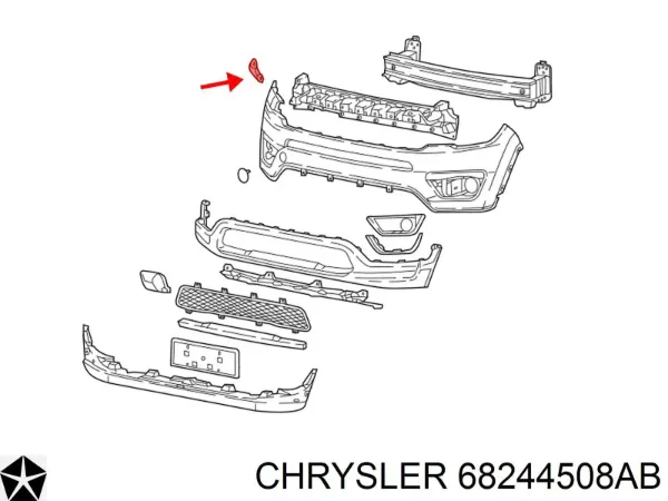 68244508AB Chrysler Кронштейн бампера переднего правый