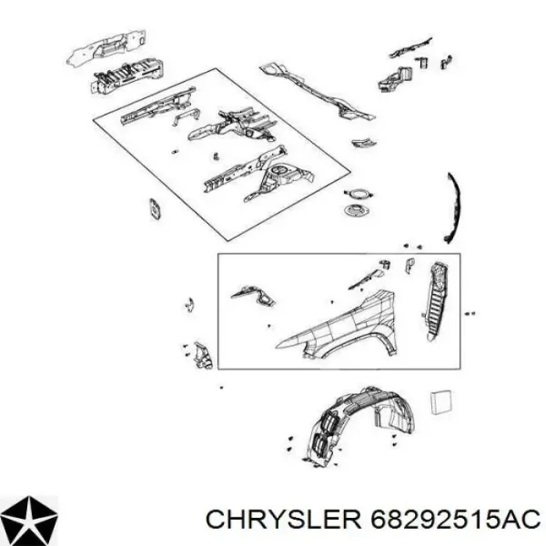 68292515AC Chrysler Крыло переднее левое
