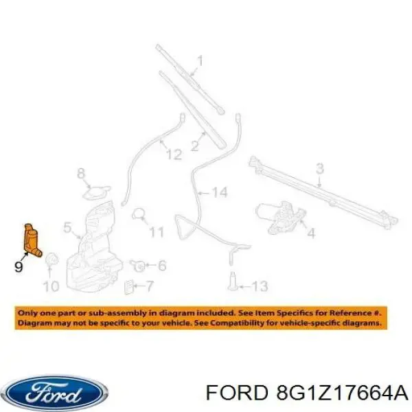 WG335 Ford Насос-мотор омывателя стекла переднего