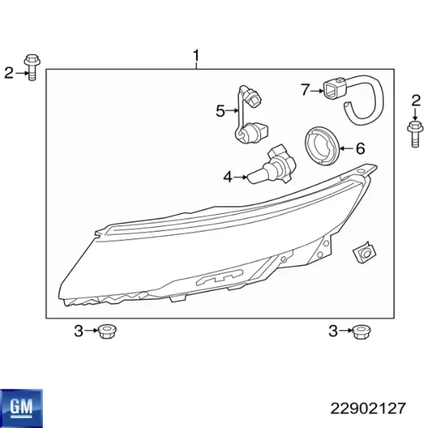 22902127 General Motors Фара правая