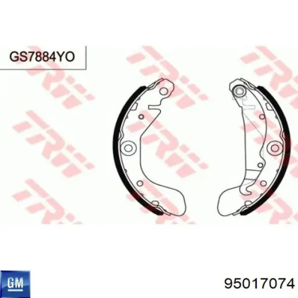 95017074 General Motors Колодки тормозные задние барабанные