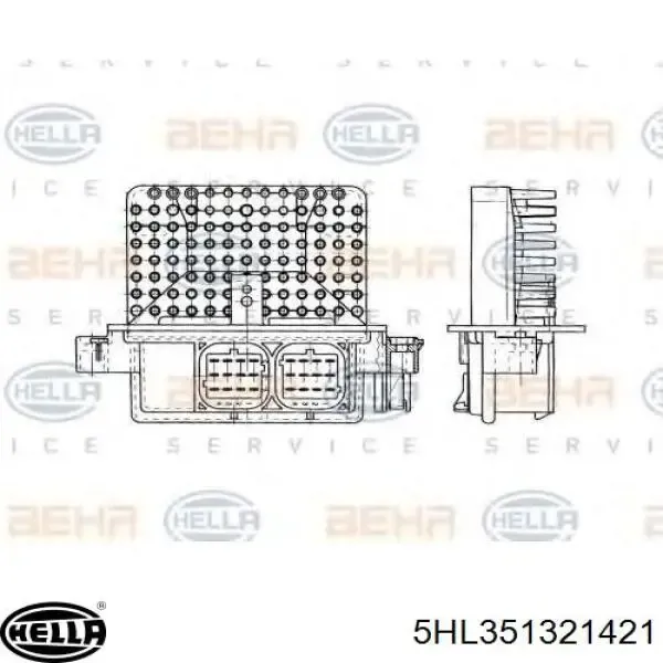 5HL351321421 HELLA Резистор (сопротивление) вентилятора печки ...