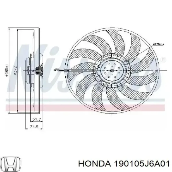 190105J6A01 Honda Радиатор охлаждения двигателя