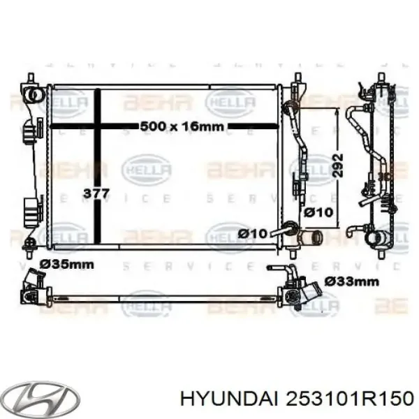 253101R150 Hyundai/Kia Радиатор охлаждения двигателя