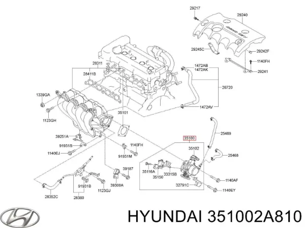 351002A810 Hyundai/Kia Дроссельная заслонка в сборе