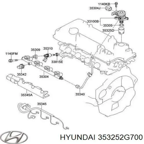 353252G700 Hyundai/Kia Толкатель топливного насоса