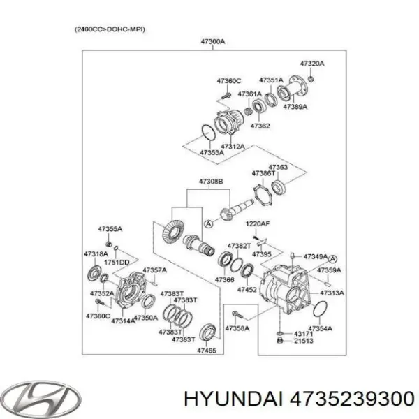 47352-39300 Hyundai/Kia Сальник редуктора переднего моста