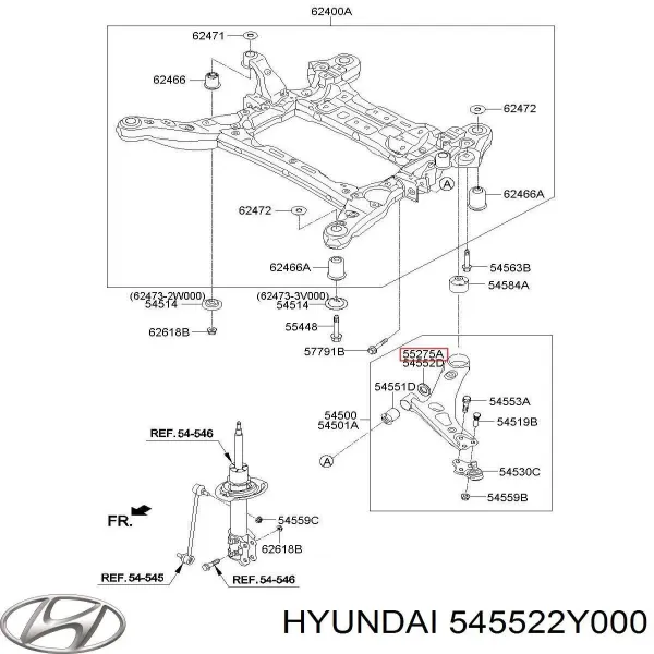 545522Y000 Hyundai/Kia сравнить цены на Автопро