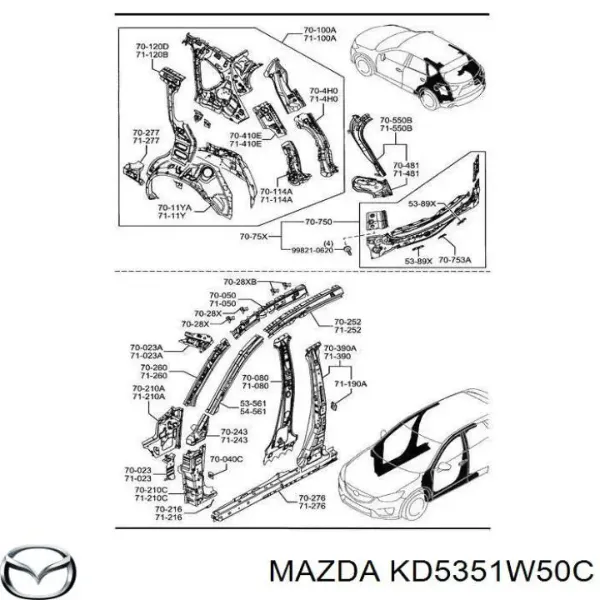 KD5351W50C Mazda Расширитель (накладка) арки заднего крыла правый