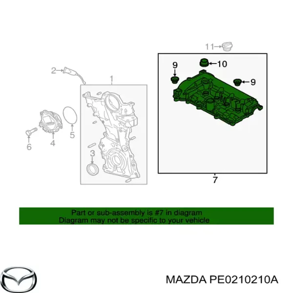 PE02-10-210 Mazda Крышка клапанная