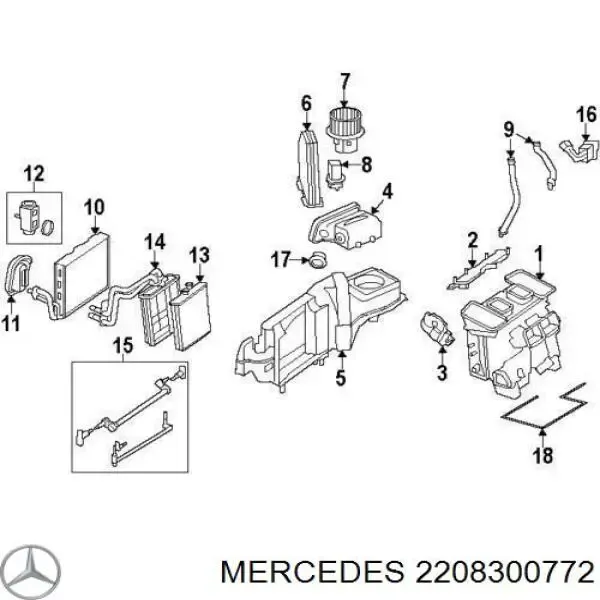 2208300772 Mercedes | Датчик температуры воздуха в салоне 220 830 07 72 ...