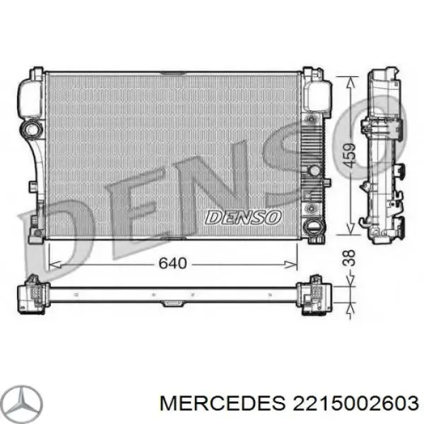 2215002603 Mercedes | Радиатор охлаждения двигателя 221 500 26 03 ...