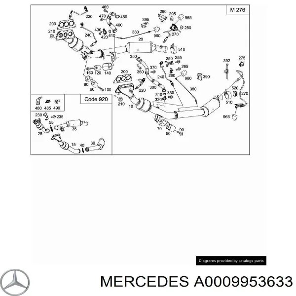 0009953633 Mercedes | Хомут крепления катализатора к турбине 0009953633 ...