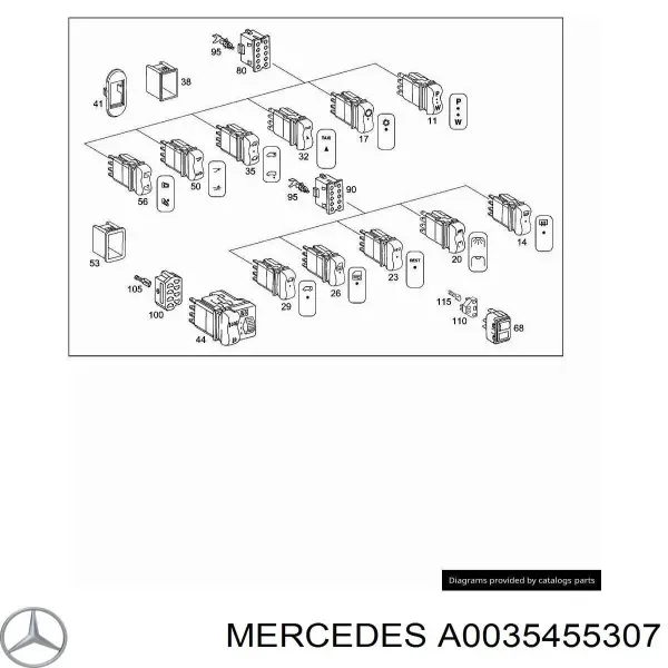 A0035455307 Mercedes | Кнопка блокировки дверей A 003 545 53 07 купить ...