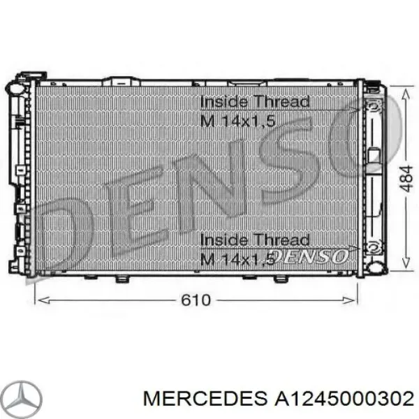 A1245000302 Mercedes | Радиатор охлаждения двигателя A 124 500 03 02 ...
