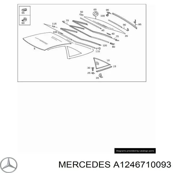 A1246710093 Mercedes | Стекло лобовое A 124 671 00 93 купить на Avto.pro