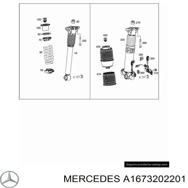A1673202201 Mercedes | Амортизатор задний правый A1673202201 купить на ...