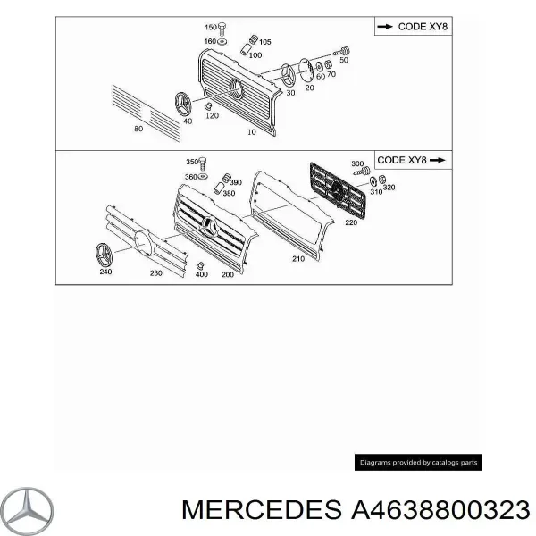 4638800323 Mercedes решетка радиатора
