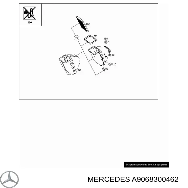 A9068300462 Mercedes | Рамка фильтра салона A 906 830 04 62 купить на ...