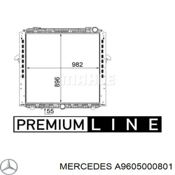 A9605000801 Mercedes | Радиатор охлаждения двигателя A 960 500 08 01 ...